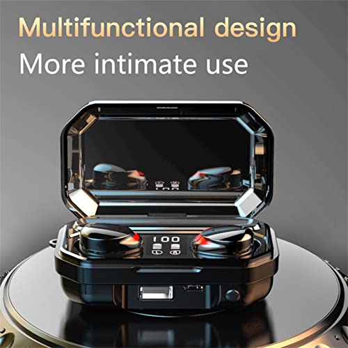 Bluetooth Headphones 5.1 Wireless Digital Motion 9D Stereo with Charging Case Waterproof One Button Control Noise Cancellin in Ear Sports Headset Microphone LCD Display