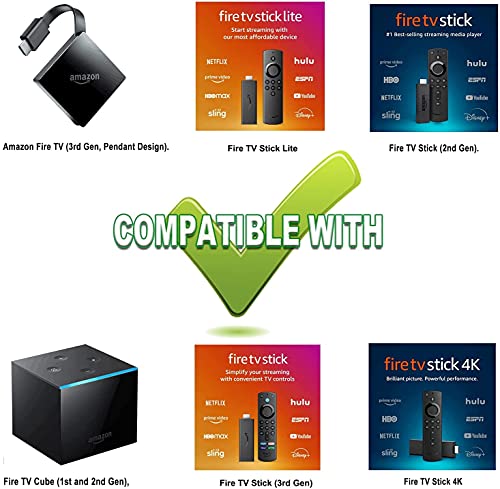 Amtone Replacement PE59CV Voice Remote (2nd Gen) w/TV Controls fit for TV Stick (2nd Gen, 3rd Gen, Lite, 4K), TV Cube (1st Gen, 2nd Gen, and Later), Fire TV (3rd Gen, Pendant Design)