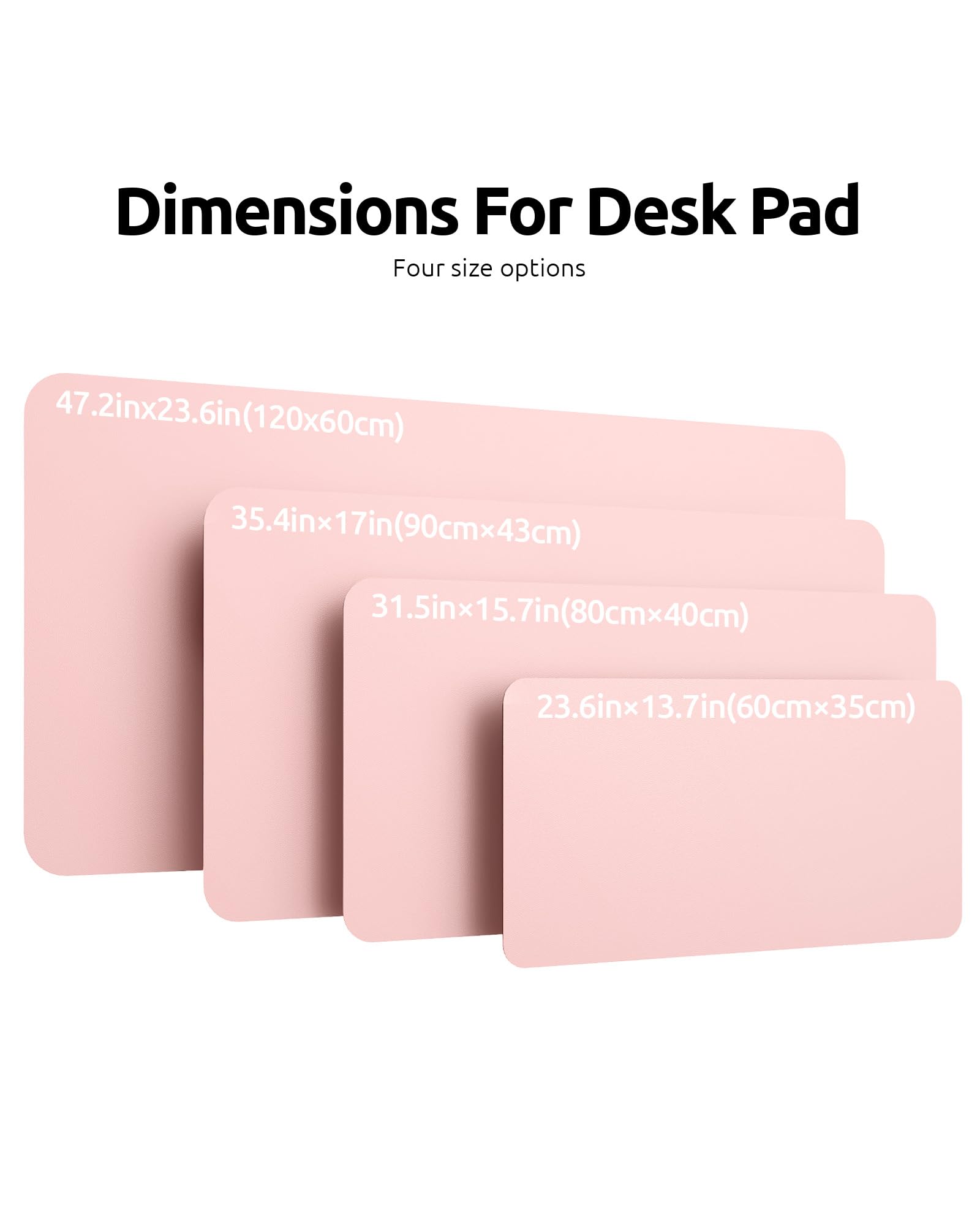 YSAGi Leather Desk Protector, Office Mat, Large Mouse Mat, Non-Slip PU Leather Blotter, Laptop Pad, Waterproof Writing Pad for Office and Home (Light Pink, 23.6" x 13.8")