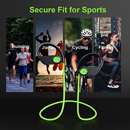 ZZN Bluetooth Running Headphones, Wireless Waterproof IPX7 Earbuds with Earhooks,Sport Earbuds in Ear,16H Playtime Sweatproof Headphones for Gym Running Workout, Comfortable Ear Hook