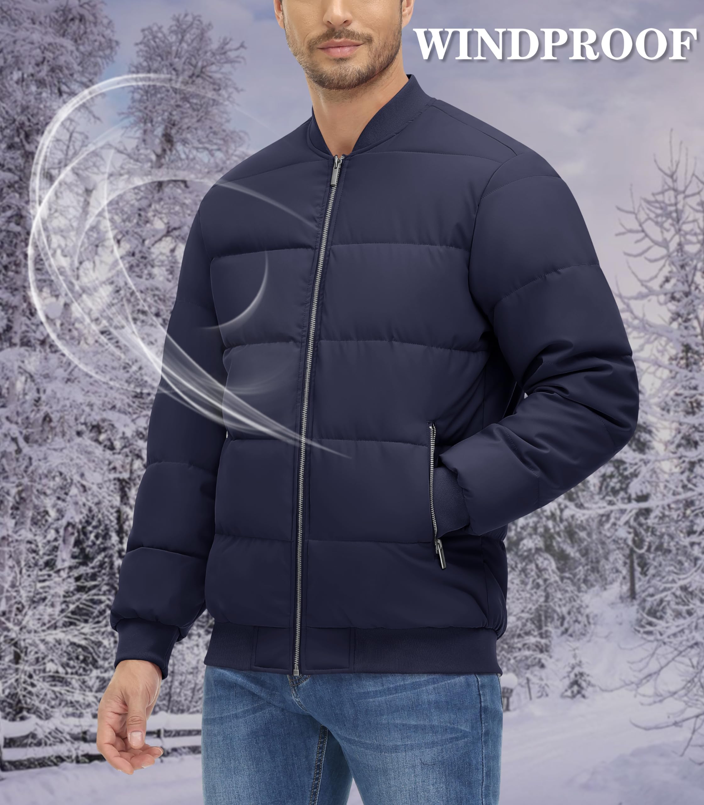 MAGNIVIT Mens Windbreaker Athletic Jacket Bomber Jackets Camping Outdoor Fall Jacket Oversize Jacket Mens Winter Jackets