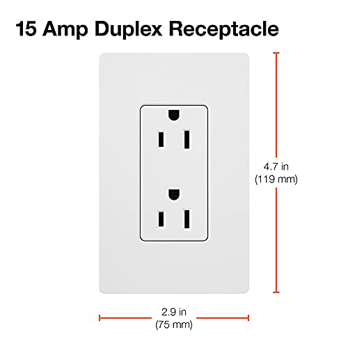 Lutron Claro 15 Amp Duplex Outlet, Black, with 1-Gang Wallplate