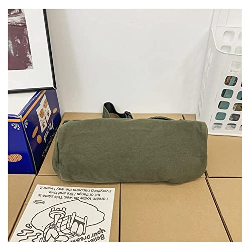 TOP AESTHETICS Female Canvas Fabric Shoulder Bag Student Leisure Medium Size School Book Laptop Pouch Messenger Side Bag (Color : Black)