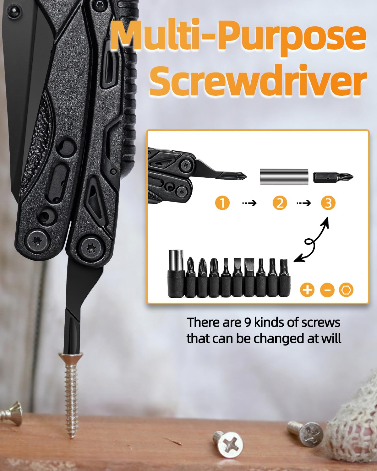 Multitool Knife, 24 in 1 Multi Tool Pocket Knives & Folding Knives with Nylon Bag Safety Lock Camping Accessories Survival Tool Pocket Knife Multi-tool for Outdoor Fishing Hiking