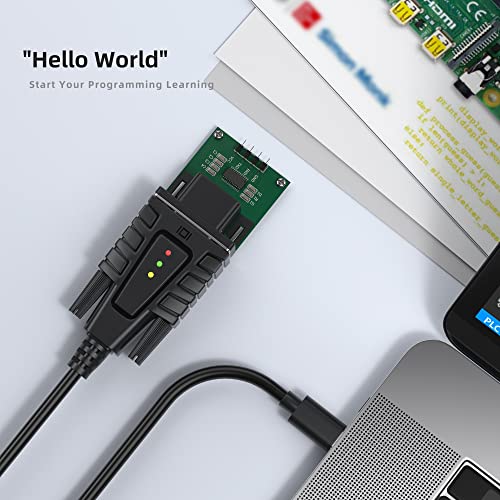 DriverGenius USB C to Serial RS232 DB9 Adapter Cable with 3 x LED Indicators - Prolific PL2303 - Compatible for Windows 11, macOS Sequoia 15.1.1 (USB232A-B-C, 3ft/1m)