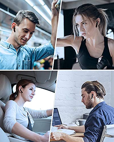 Wireless Earbud Bluetooth 5.0 Headphones with Charging Case, IPX8 Waterproof, 3D Stereo Air Buds in-Ear Ear Buds Built-in Mic, Open Lid Auto Pairing for Android/Samsung/Apple iPhone - Black