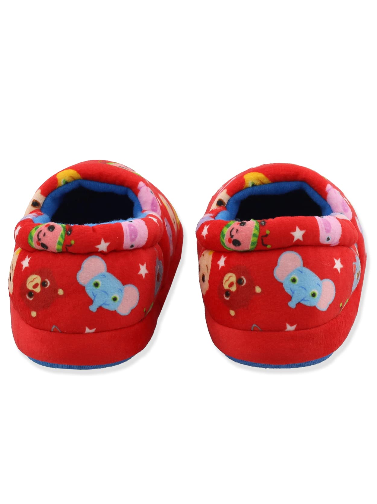 CoComelon Toddler and Kids Plush Aline Slippers (9-10 M US Toddler, Red)