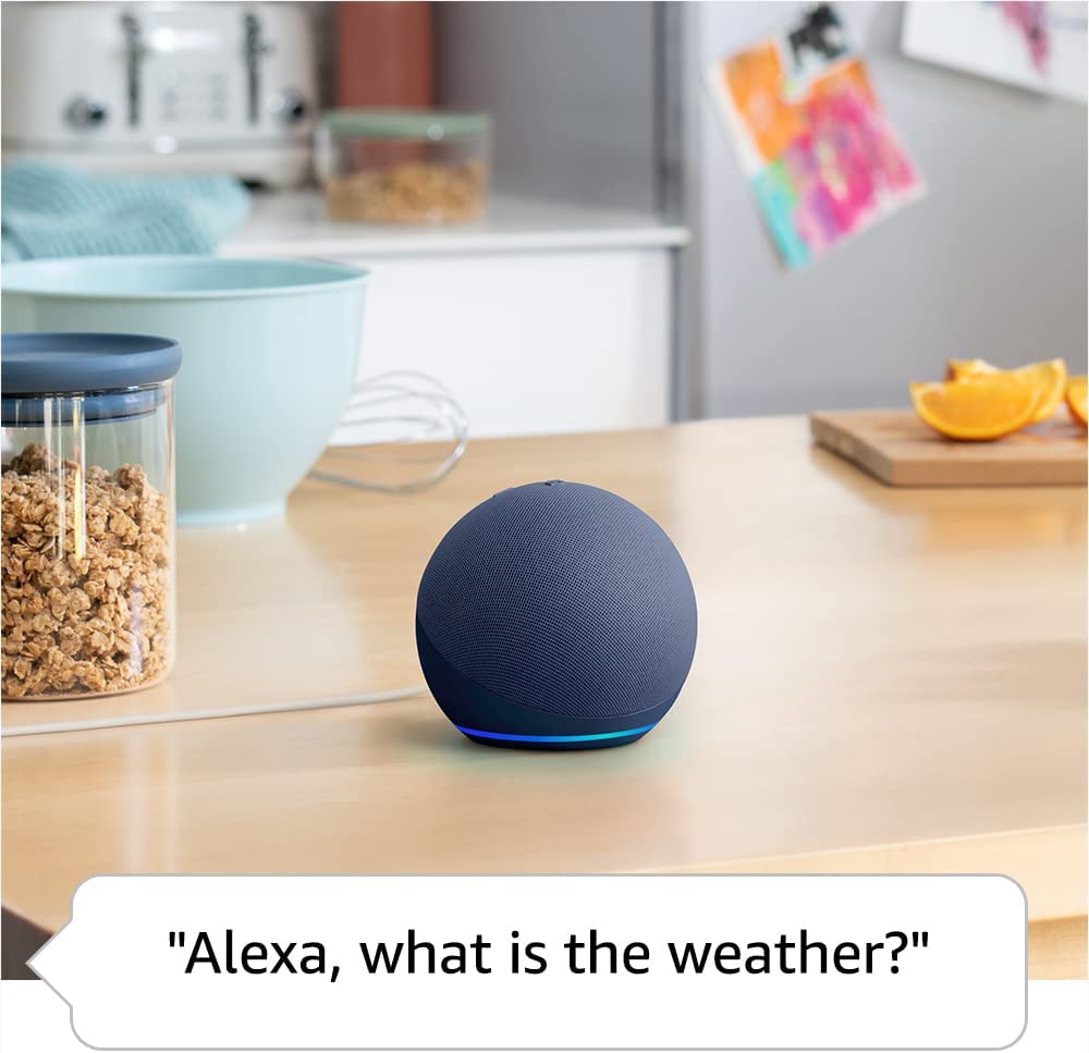 All-New Echo Dot (5th Gen, 2022 release) | Smart speaker with Alexa | Glacier White + Philips Hue White A19 Medium Lumen Smart Bulb, 1100 Lumens