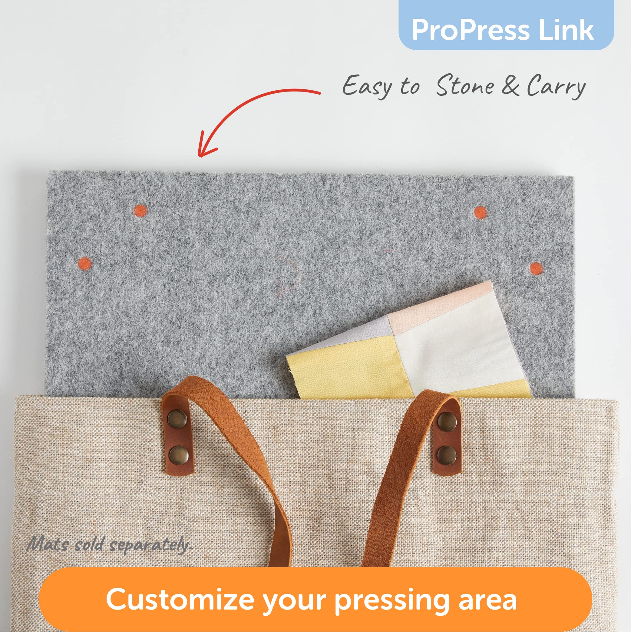 Oliso Multi-Mat Felt Pressing pad - 100% New Zealand Wool, Ideal for Quilting and Sewing - 14”x 14” ½” Thick [Packaging May Vary]