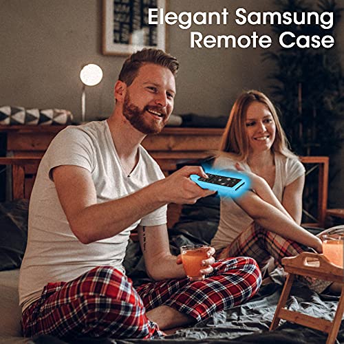 [2Pack] Silicone Protective Case for Samsung Smart TV Solar Cell Remote Control 2021,for Samsung BN59-01357 BN59-01363 Remote Replacement Shockproof Battery Back Covers Skin Holder-Glowblue Glowgreen