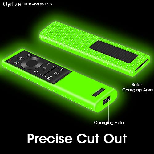 [2Pack] Silicone Protective Case for Samsung Smart TV Solar Cell Remote Control 2021,for Samsung BN59-01357 BN59-01363 Remote Replacement Shockproof Battery Back Covers Skin Holder-Glowblue Glowgreen
