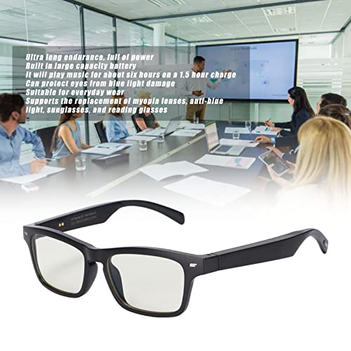 Smart Bluetooth Audio Glasses with Anti Blue Light Lens Waterproof Bluetooth 5.0 Glasses Connect Mobile Phones and Tablets for Men Women