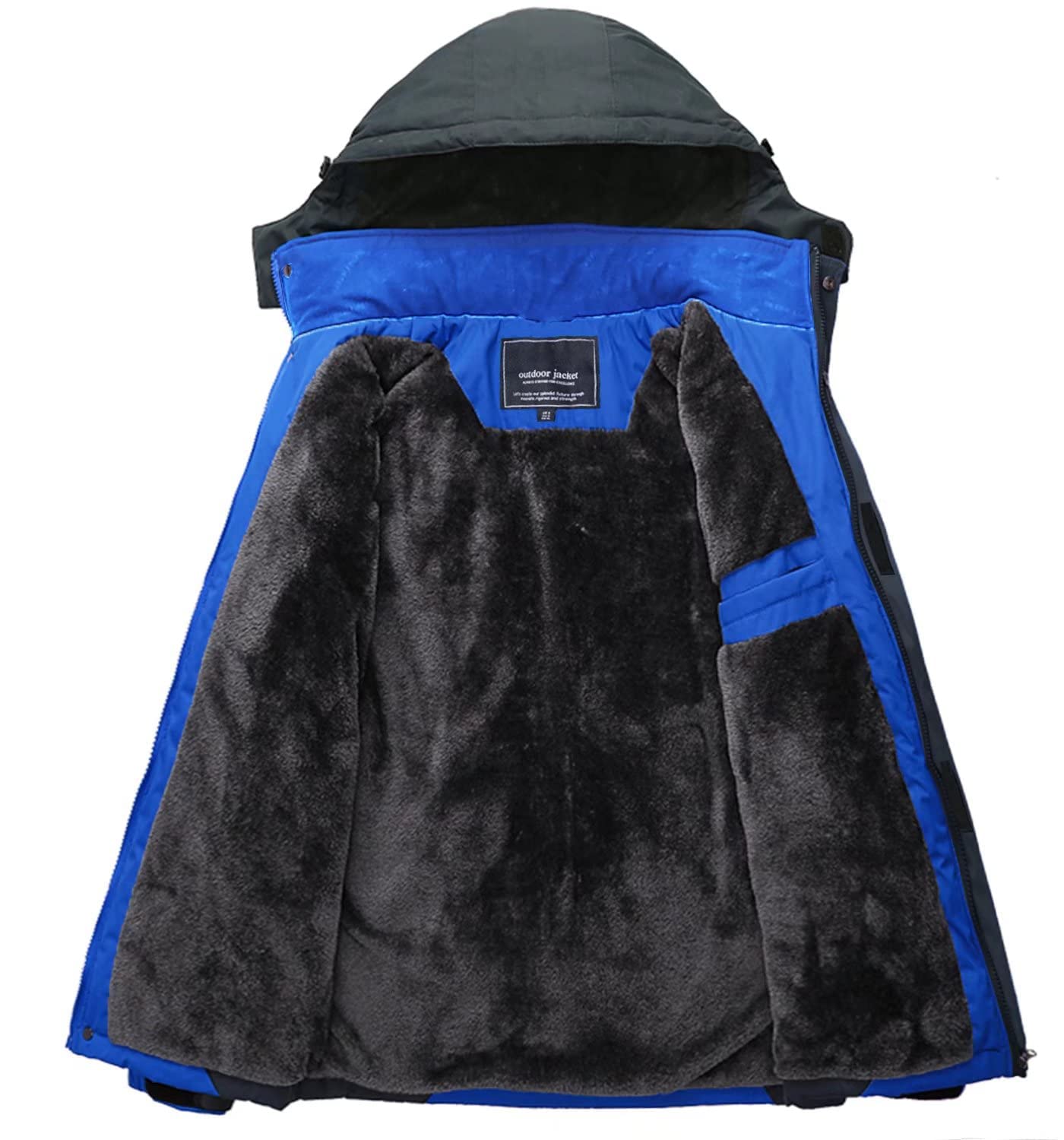 BIYLACLESEN Outdoor Jacket Winter Warm Jacket Hiking Jacket Camping Jackets Snow Jacket Ski Jacket With Hood Fleece Jacket Anorak Jacket