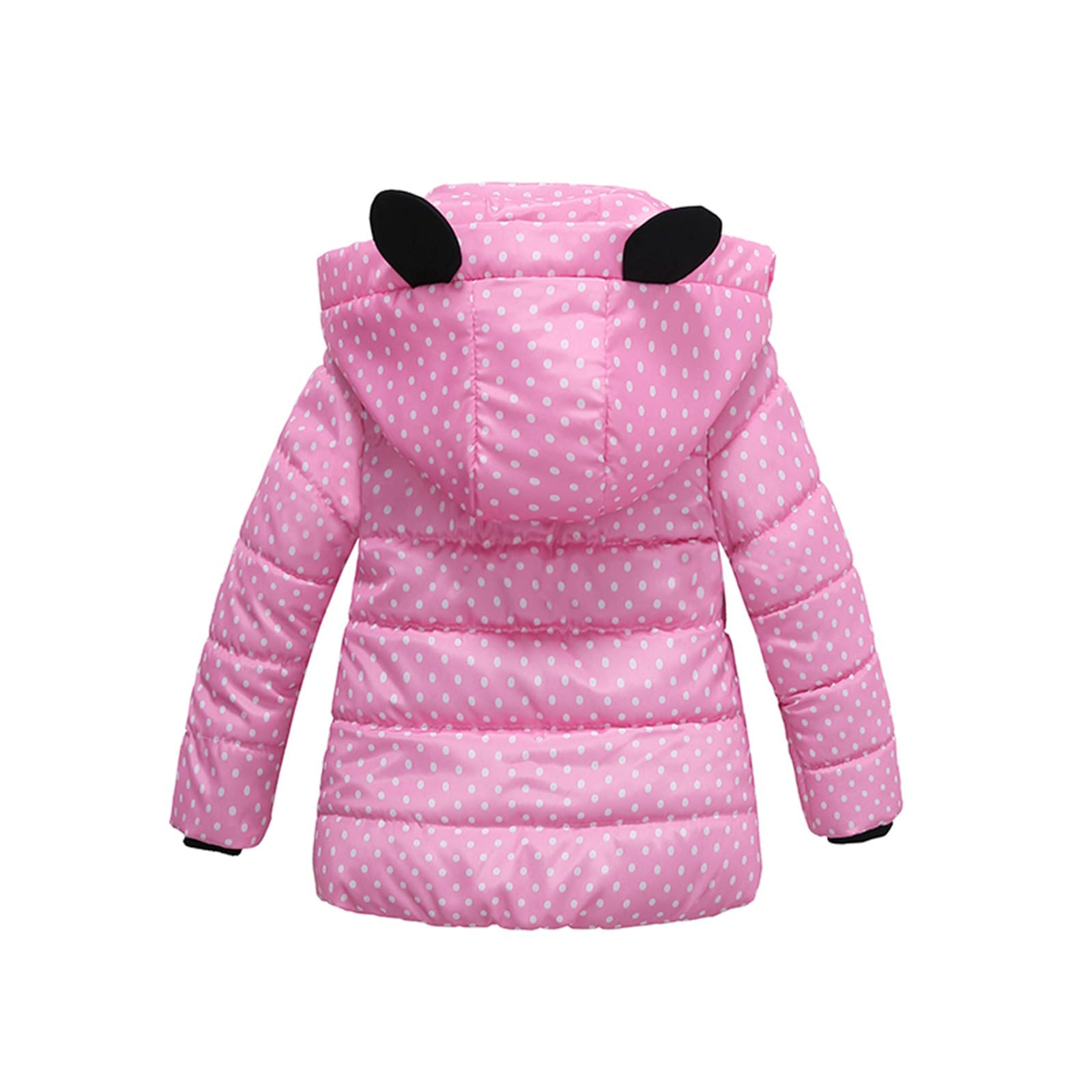 Girls Zip up Hoodie Jacket Hooded Warm Puffer Jacket Parka Coat Outwear with Pockets for Fall Winter Pink