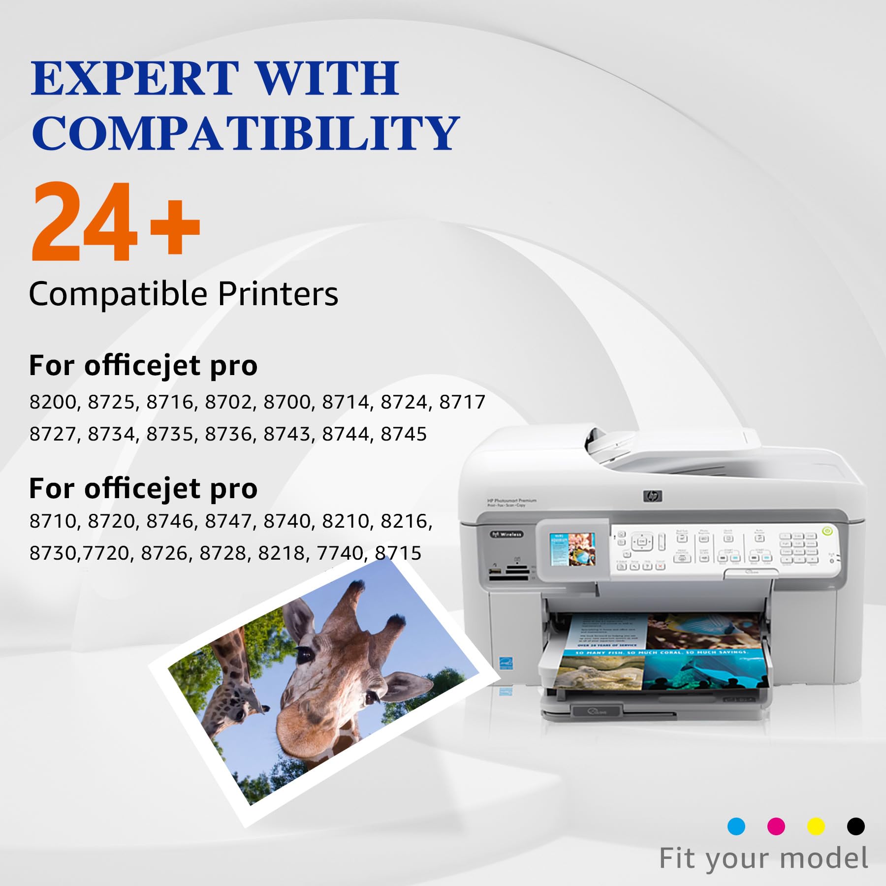 HaloFox Remanufactured Ink-Cartridge Replacement for HP 952 XL 952XL with Updated Chips for HP OfficeJet Pro 8710 8720 7720 7740 8740 8715 8730 8725 8702 8216 8210 Printer Ink (4-Pack)