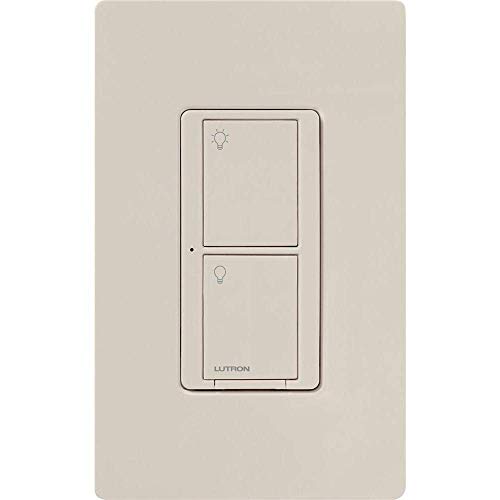 Lutron Caseta Smart Home Switch, Compatible with Alexa, Apple HomeKit, Google | 6-Amp, for Ceiling, Exhaust Fans, LED, Incandescent and Halogen Bulbs | PD-6ANS-LA | Light Almond 12-Pack, 12 Pack