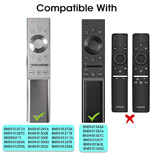 [2Pack] Silicone Protective Case for Samsung Smart TV Solar Cell Remote Control 2021,for Samsung BN59-01357 BN59-01363 Remote Replacement Shockproof Battery Back Covers Skin Holder-Glowblue Glowgreen