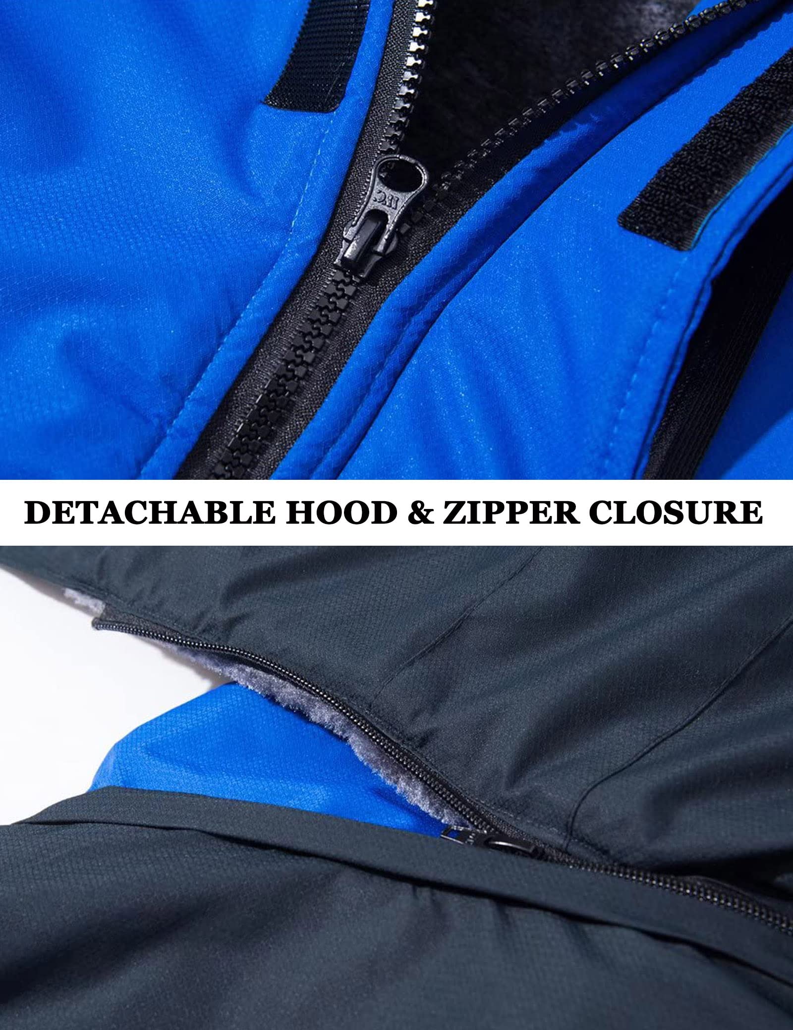 BIYLACLESEN Outdoor Jacket Winter Warm Jacket Hiking Jacket Camping Jackets Snow Jacket Ski Jacket With Hood Fleece Jacket Anorak Jacket