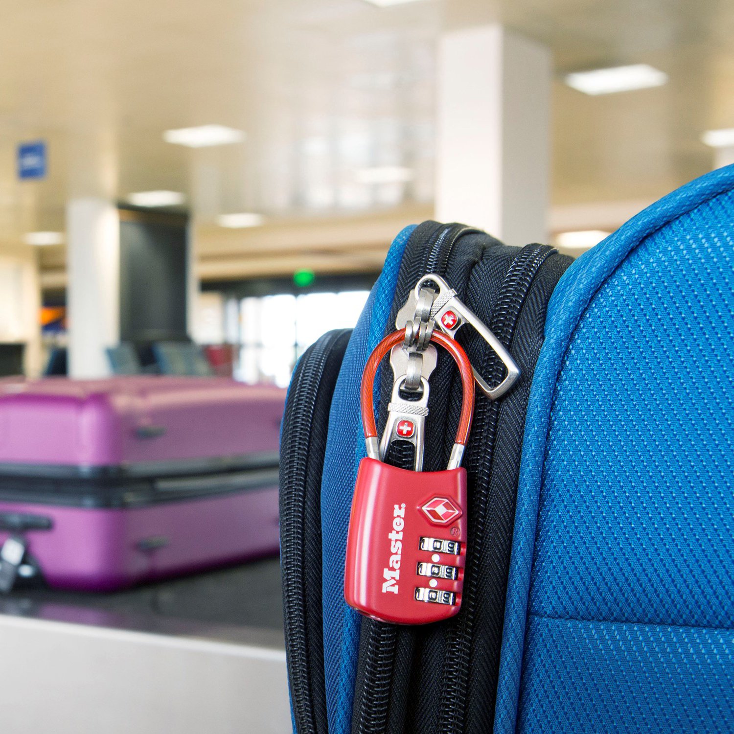 Master Lock 4688D Set Your Own Combination TSA Approved Luggage Lock, 1 Pack, Silver