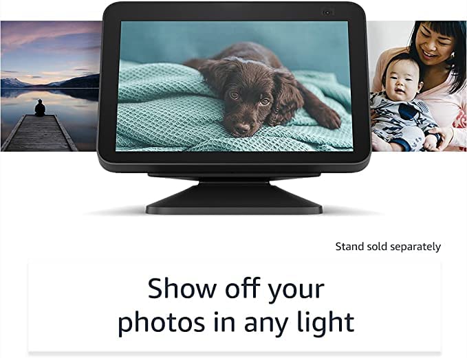 Echo Show 8 (2nd Gen, 2021 release) | Smart display with Alexa - Charcoal + Echo Show 5 (2nd Gen, Kids) - Chameleon