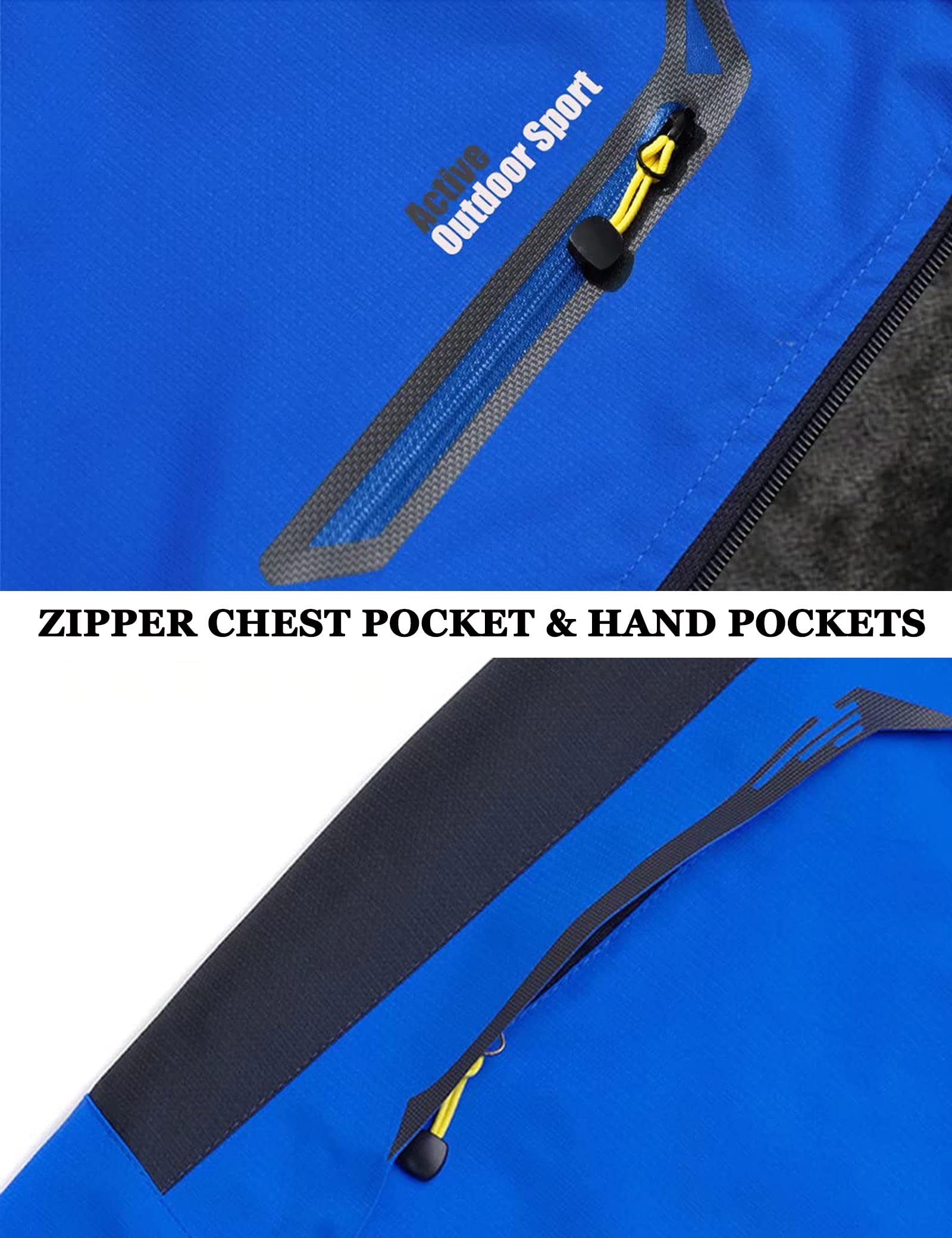 BIYLACLESEN Outdoor Jacket Winter Warm Jacket Hiking Jacket Camping Jackets Snow Jacket Ski Jacket With Hood Fleece Jacket Anorak Jacket