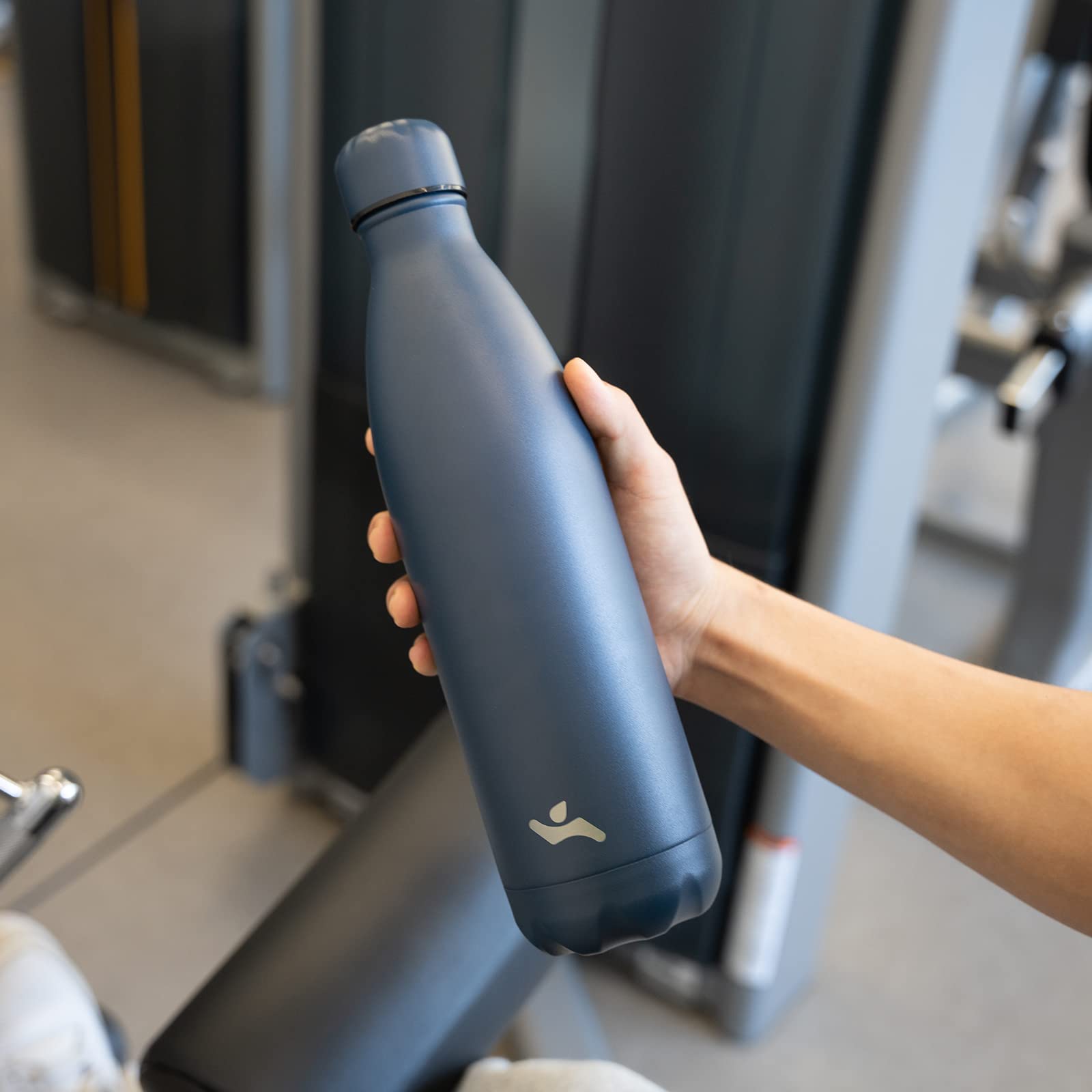 Konokyo Insulated Water Bottles,12 oz Double Wall Stainless Steel Vacumm Metal Flask for Sports Travel, Navy Blue