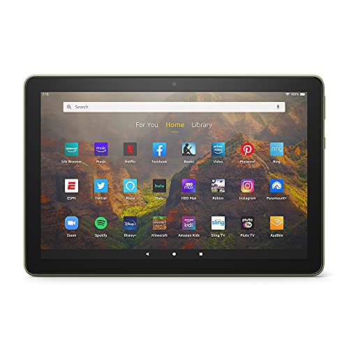 Fire HD 10 Tablet (32 GB, Olive, Lockscreen Ad Supported) + 2-Year Protection Plan