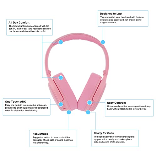 Tablet Bundle: Includes All-new Amazon Fire HD 8 tablet, 8โ HD Display, 64 GB (Rose) & Made for Amazon Active Noise Cancelling Bluetooth Headphones (Rose)