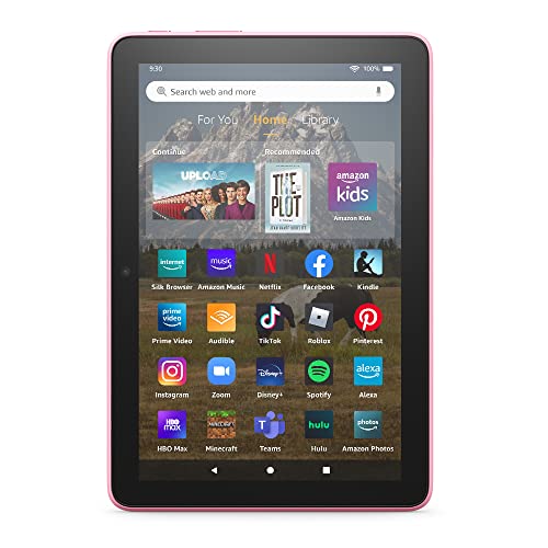 Tablet Bundle: Includes All-new Amazon Fire HD 8 tablet, 8โ HD Display, 64 GB (Rose) & Made for Amazon Active Noise Cancelling Bluetooth Headphones (Rose)