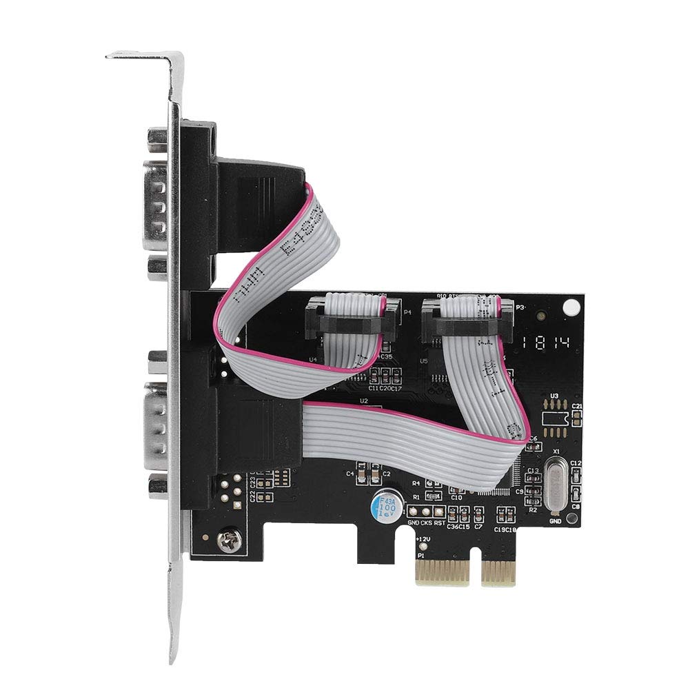 Eboxer 2 Port PCI Express RS232 Serial Adapter, PCIe to RS232 Serial Port Host Controller Expansion Card for Laptop PC, 2.5Gb/s Full Duplex Channel, Plug and Play