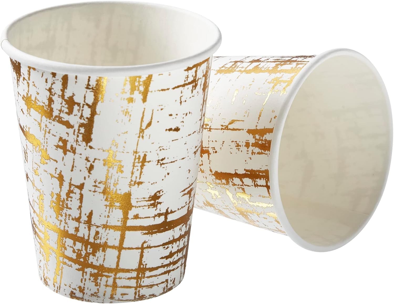 SILVER SPOONS (18 - Pack 9 Oz.) Elegant Disposable Coffee Cups - Drinking Hot Cups For Coffee, Tea, Hot Chocolate & All Sort Of Beverages, Paper Coffee Cups, Gold
