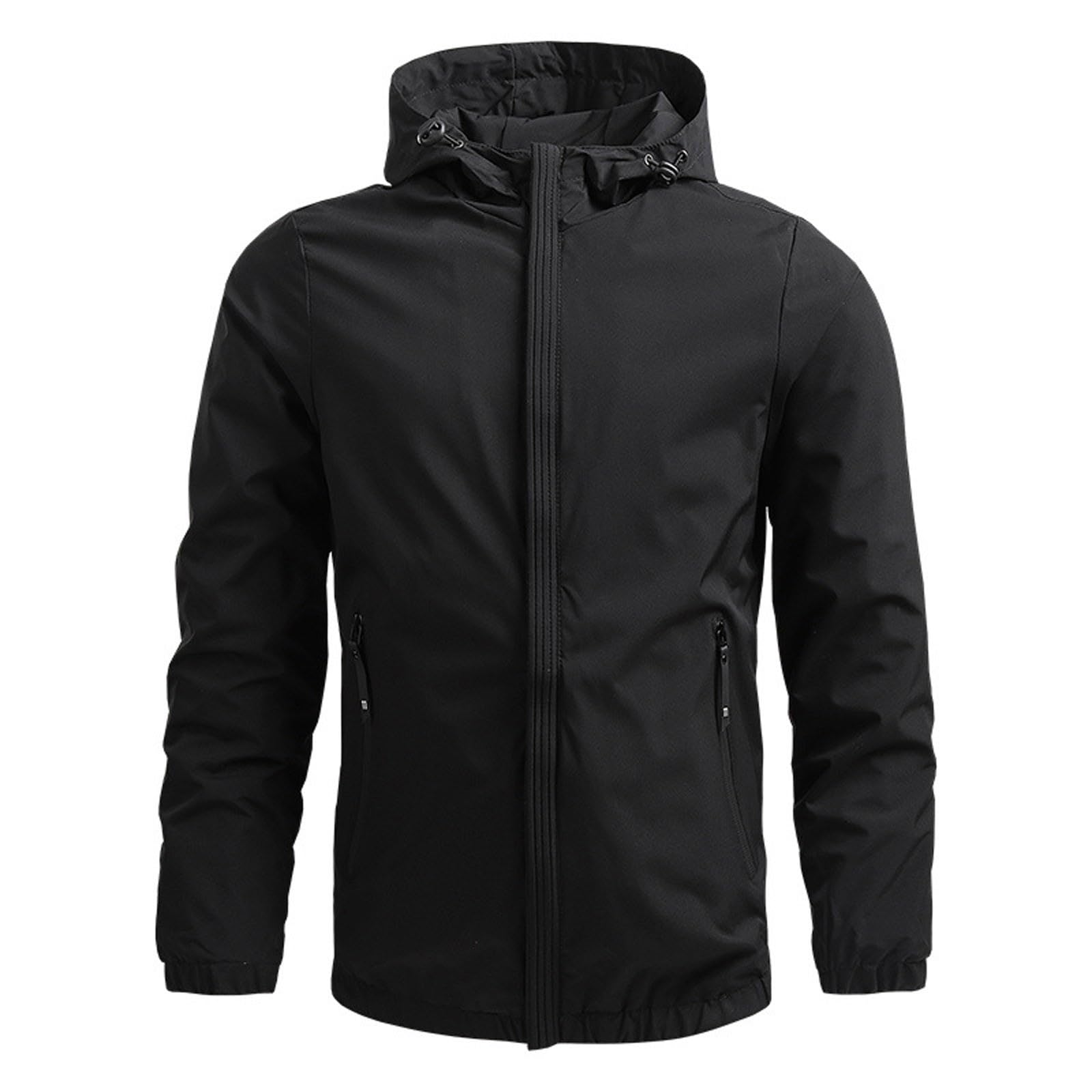 Lmdudan Mens Hooded Zipper Rain Jacket Ladies Lightweight Windbreaker Waterproof Jackets 2023 Fall Winter Warm Coats Tops