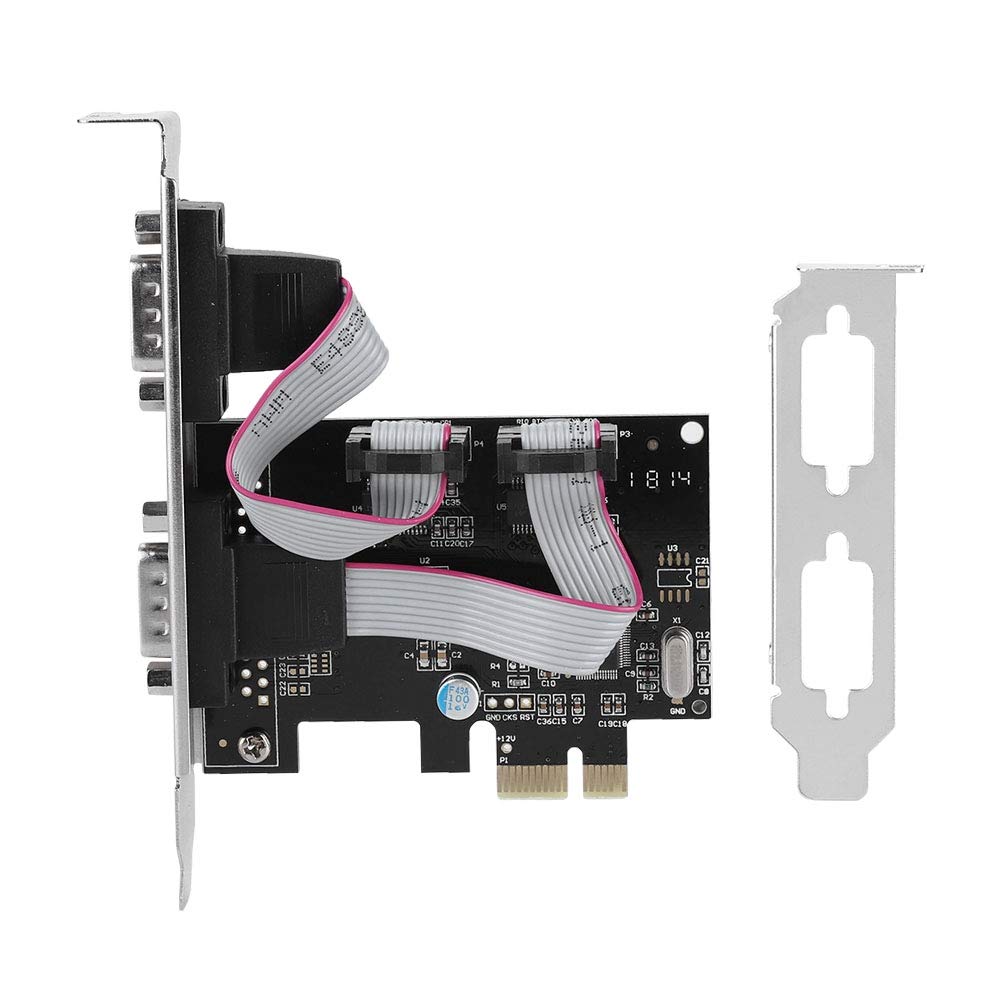 Eboxer 2 Port PCI Express RS232 Serial Adapter, PCIe to RS232 Serial Port Host Controller Expansion Card for Laptop PC, 2.5Gb/s Full Duplex Channel, Plug and Play