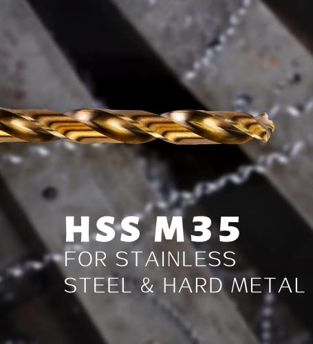 INTOO Hss Cobalt Drill Bits Set 13PCS Triangle Shank,Industry Drill bits with Golden Ratio Tip,