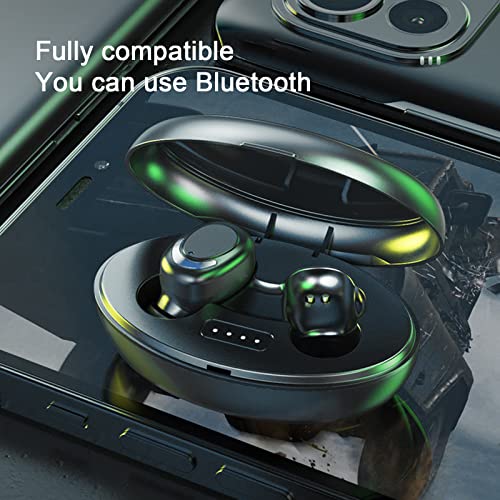 Wireless Bluetooth Earbuds Earphones, Stereo Sound Bluetooth 5.2 Headphones for Sports, Working with Charging Case & Mics, Fingerprint Control, Power Display