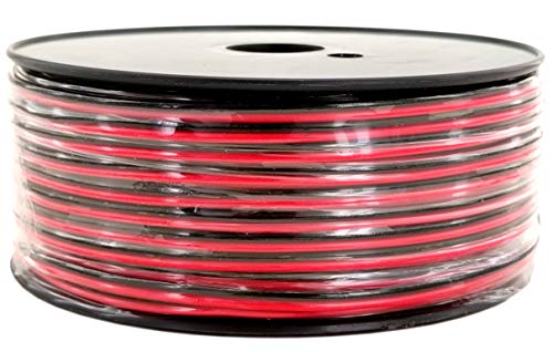 Pure Copper 24 AWG (American Wire Gauge) 200 feet Red & 200’ Black Bonded Zip Cord Cable for Car Audio 12Volt Automotive LED Light Harness Wiring (Also Available in 50 & 100 ft roll)