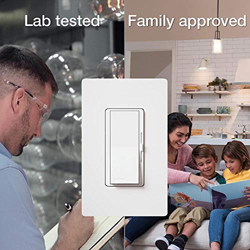 Lutron Diva LED+ Dimmer Switch for Dimmable LED, Halogen and Incandescent Bulbs, Single-Pole or 3-Way, DVCL-153PH-BL, Black