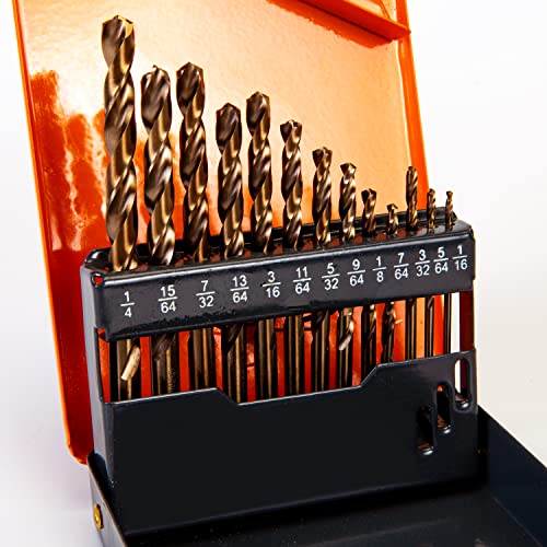 INTOO Hss Cobalt Drill Bits Set 13PCS Triangle Shank,Industry Drill bits with Golden Ratio Tip,