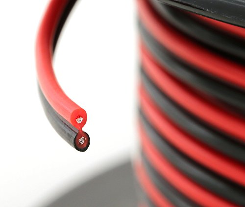 Pure Copper 24 AWG (American Wire Gauge) 200 feet Red & 200’ Black Bonded Zip Cord Cable for Car Audio 12Volt Automotive LED Light Harness Wiring (Also Available in 50 & 100 ft roll)