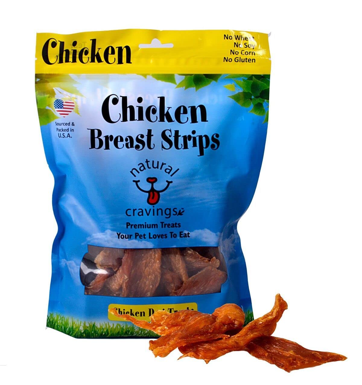 Natural Cravings USA Chicken Breast Strip Chews for Dogs | All Natural, High Protein | Premium Quality Pet Treat | 10 oz. Bag 2 Pack