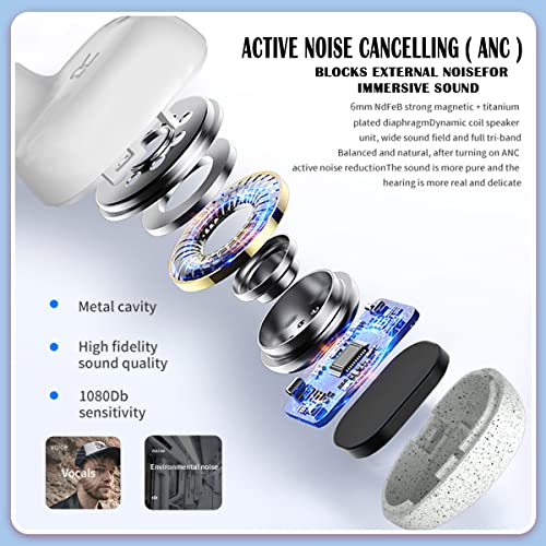 Xmenha True Wireless Noise CancellingĀ Earbuds Small Smallest Tiny Mini Invisible Earbuds Hidden for Small Ears Invisible Headphones in Ear Hidden Headphones Work