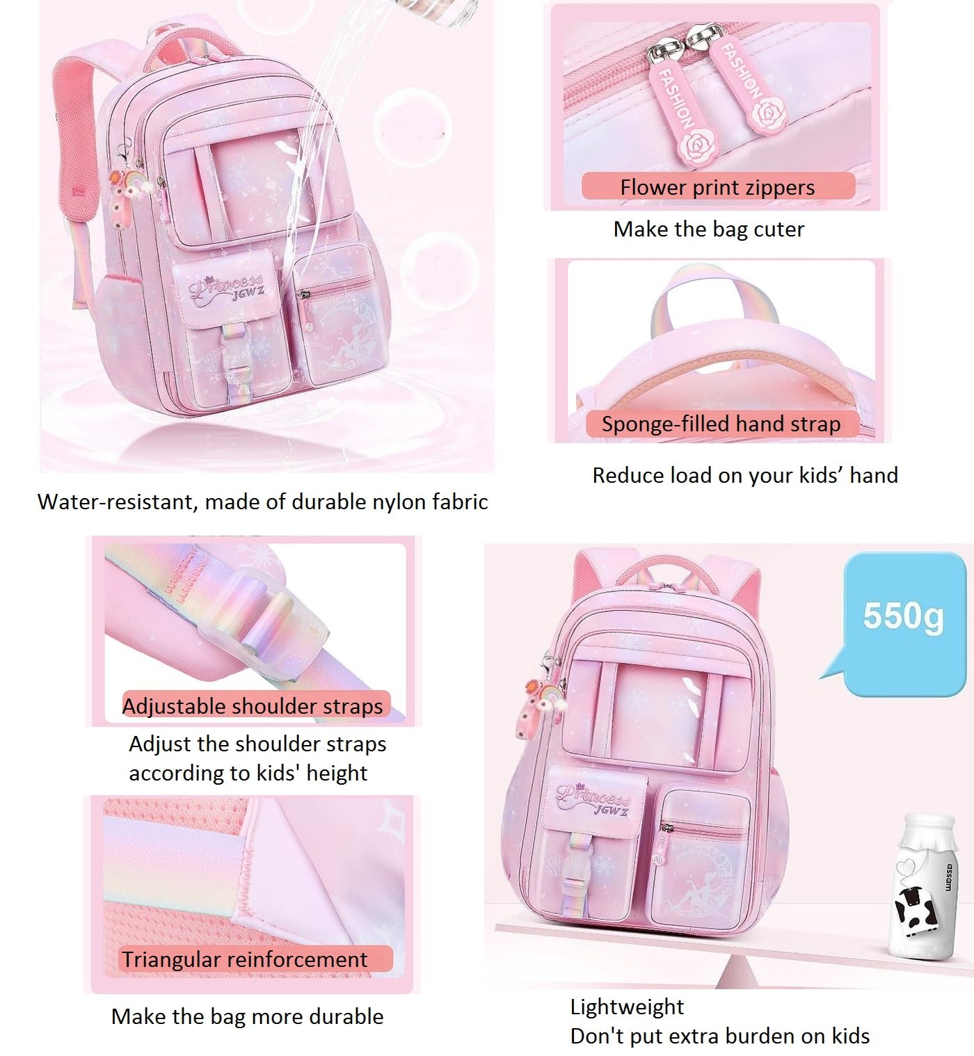 ETAISHOW Backpack for Girls Elementary School Kawaii Backpack Kids Bookbag