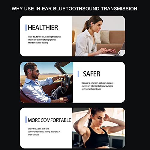 Bzdzmqm Bone-Conduction Wireless Headphones, Wireless Sport Earbuds Bluetooth 5.0 Sweat Resistant Certified for Workouts, Night Running, Cycling, and IPX5 Waterproof