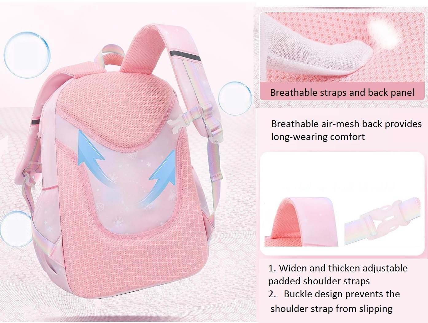 ETAISHOW Backpack for Girls Elementary School Kawaii Backpack Kids Bookbag