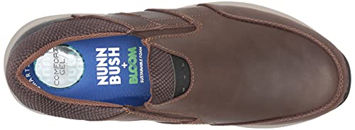 Nunn Bush Men's Excursion Waterproof Moccasin Toe Slip-On with KORE Comfort Technology Loafer, Brown Crazy Horse, 9