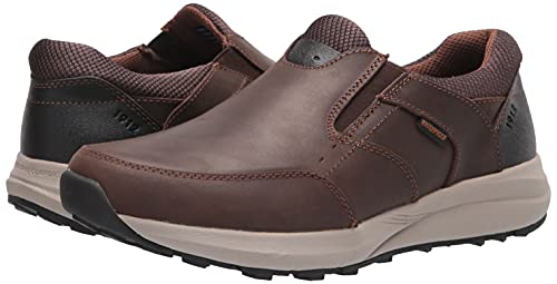 Nunn Bush Men's Excursion Waterproof Moccasin Toe Slip-On with KORE Comfort Technology Loafer, Brown Crazy Horse, 9