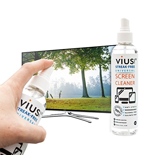 Screen Cleaner Kit – vius Premium Screen Cleaner Spray for LCD LED TVs, Laptops, Tablets, Monitors, Phones, and Other Electronic Screens - Gently Cleans Fingerprints, Dust, Oil (2oz Travel)