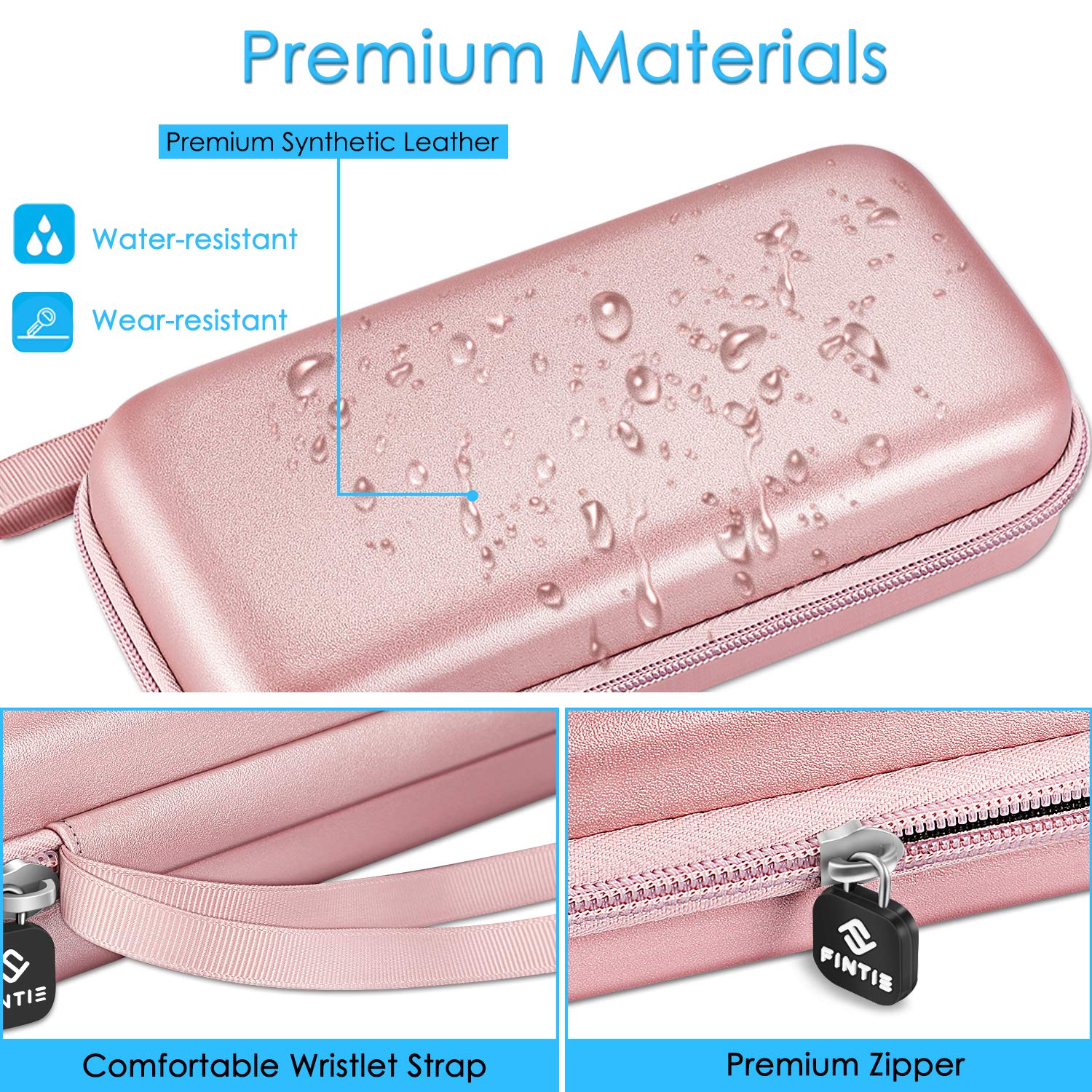 Graphing Calculator Carrying Case for TI-84 Plus CE, Fintie Hard EVA Shockproof Protective Box for TI-84 Plus/TI-83 Plus CE/Casio fx-9750GII (Rose Gold)