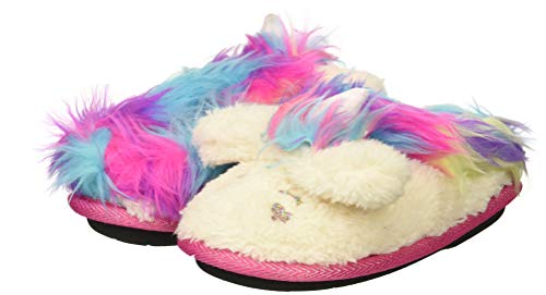 Dearfoams Easter Basket Stuffers Gifts for Kids Washable Animal Critter Slippers, Multi Unicorn, 7-8 Toddler