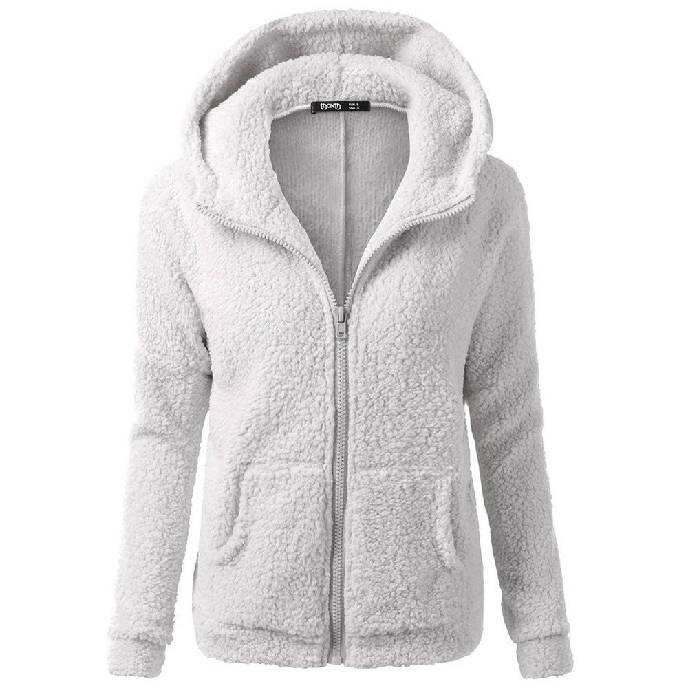 JMMSlmax Winter Warm Fleece Coats Jackets for Women Plus Size Hooded Full Zip Long Sleeve Casual Fuzzy Hooded Coats Outwear